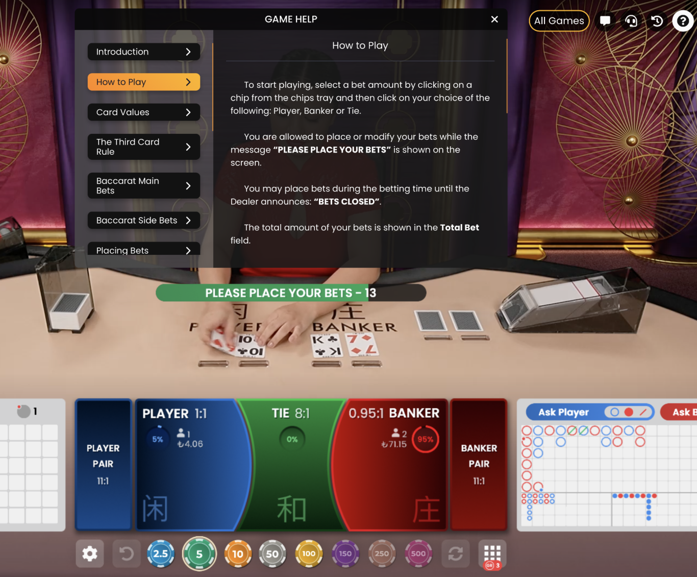 How to play Baccarat - Baccarat