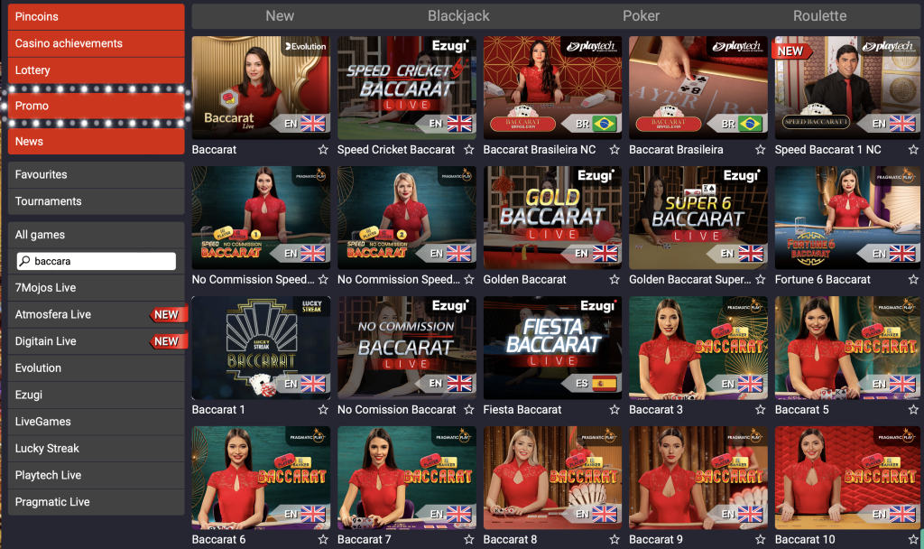 Site oficial do Bacará - Baccarat