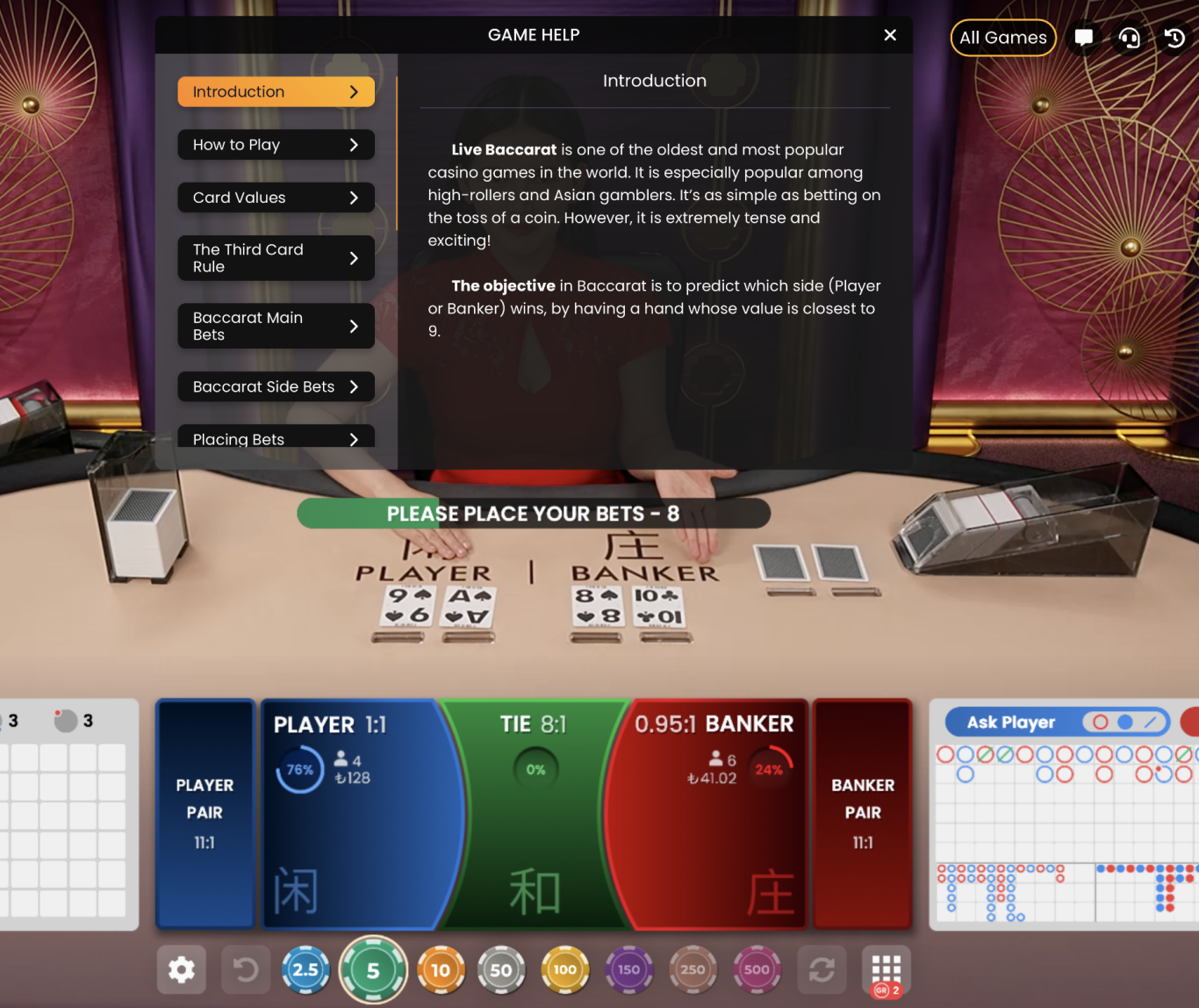 Site oficial do Bacará - Baccarat